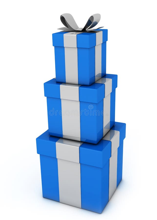 Blue gift boxes stock illustration. Illustration of ribbon - 72483605