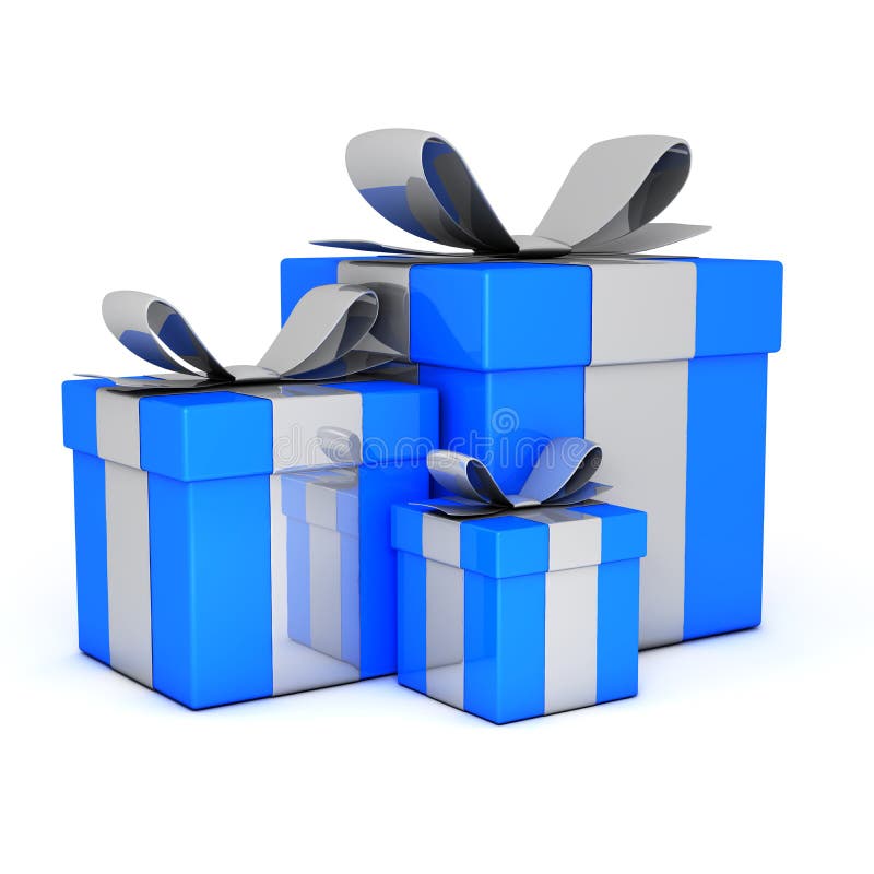 Blue gift boxes stock illustration. Illustration of shiny - 72794684