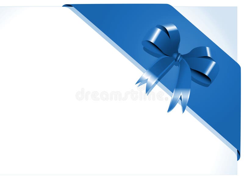 Blue gift, ribbon, bow stock illustration. Illustration of decor - 3601129