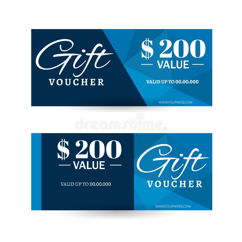 Blue Gift Voucher or Coupon Layout. Editorial Stock Image ...