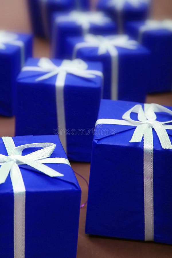Blue gifts stock photo. Image of detail, birthday, decorative - 1580488