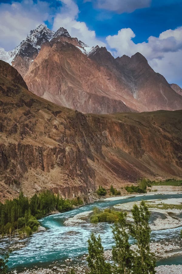 Blue Gilgit river stock photo. Image of range, nature - 65440532