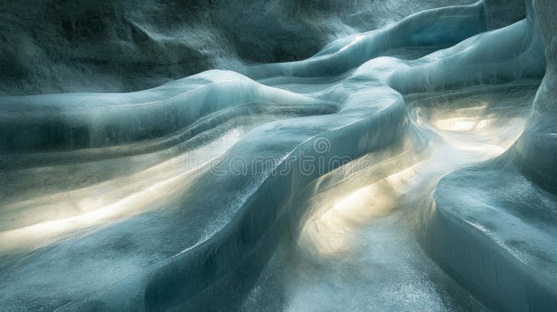 Blue Glacial Ice Cave Texture with Light Patterns Stock Illustration ...