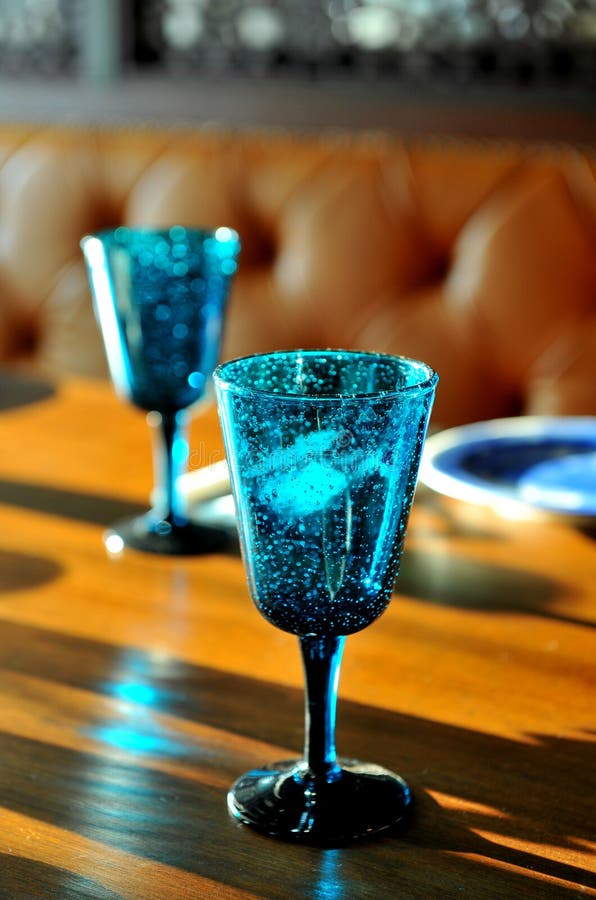 Blue glass stock image. Image of close, drink, elegance - 21563083