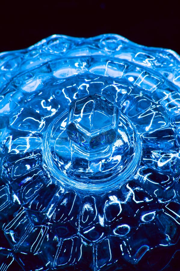 Blue Glass Abstract Against Black Stock Image - Image of glass, black ...