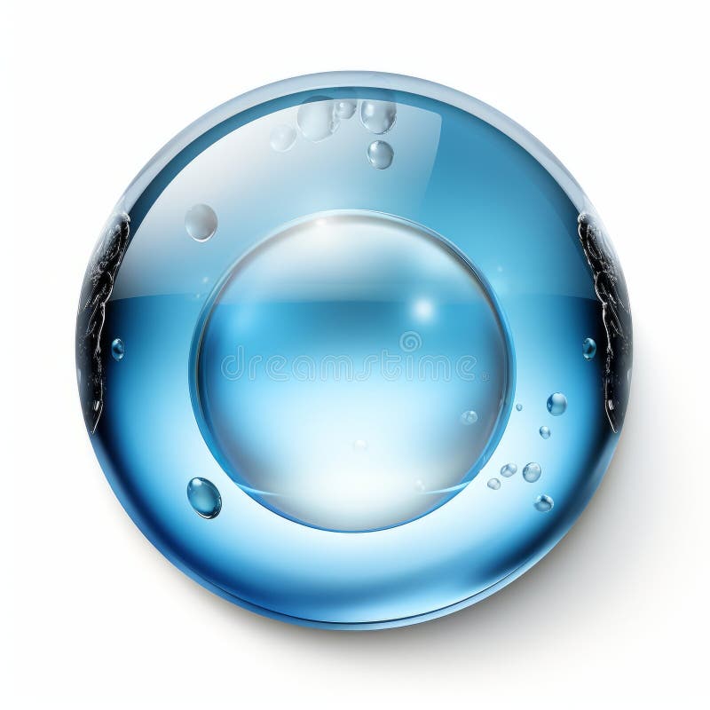 A Blue Glass Ball with Bubbles on it Stock Illustration - Illustration ...