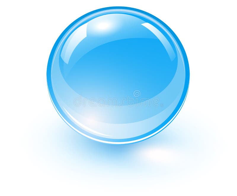 Blue Glass Ball, 3D Shiny Icon Stock Vector - Illustration of ball ...