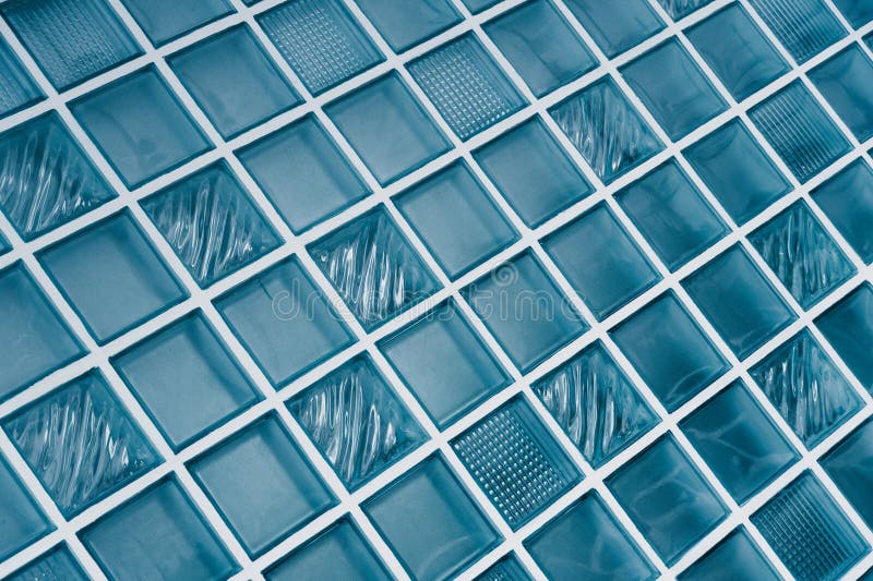 Blue Glass Block Wall Architecture Detail Background Stock Image ...