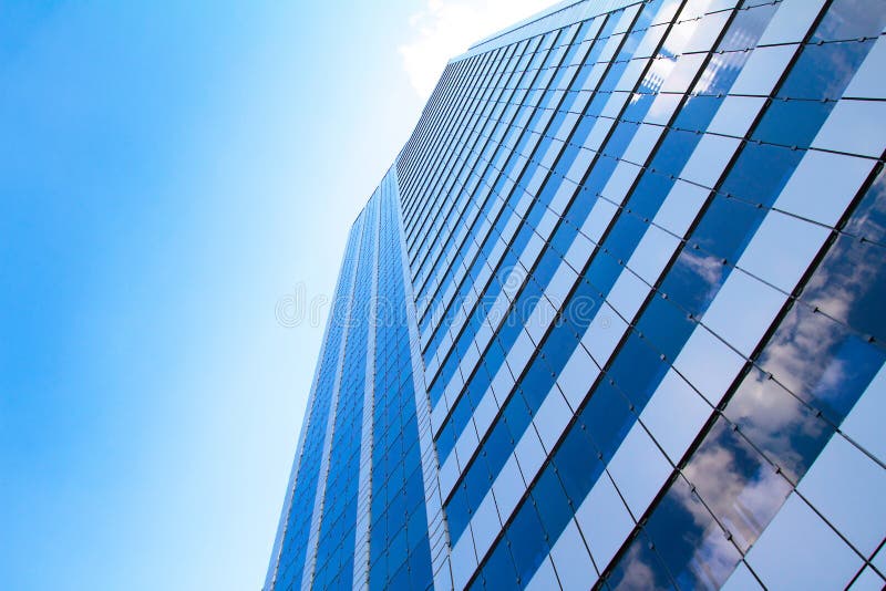 Blue glass building stock image. Image of blue, office - 26910779