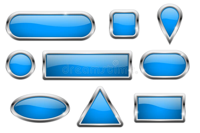 A Set of Glass Buttons of Three Colors. Stock Vector - Illustration of ...