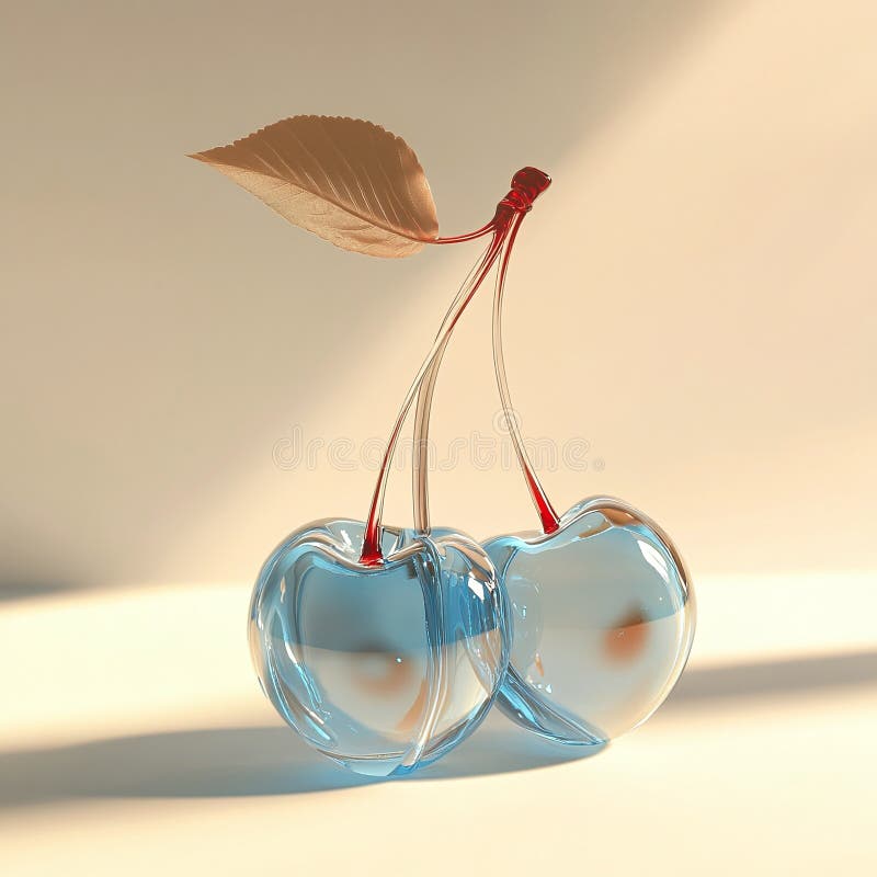 Blue Glass Cherries in Soft Light Stock Illustration - Illustration of ...