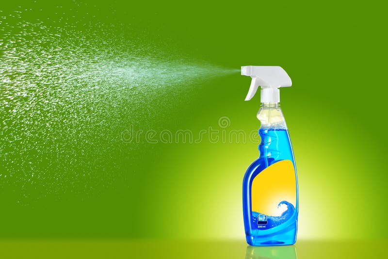 Blue Glass Cleaner Spray Spraying Dispersion Pulverizer with Yellow ...