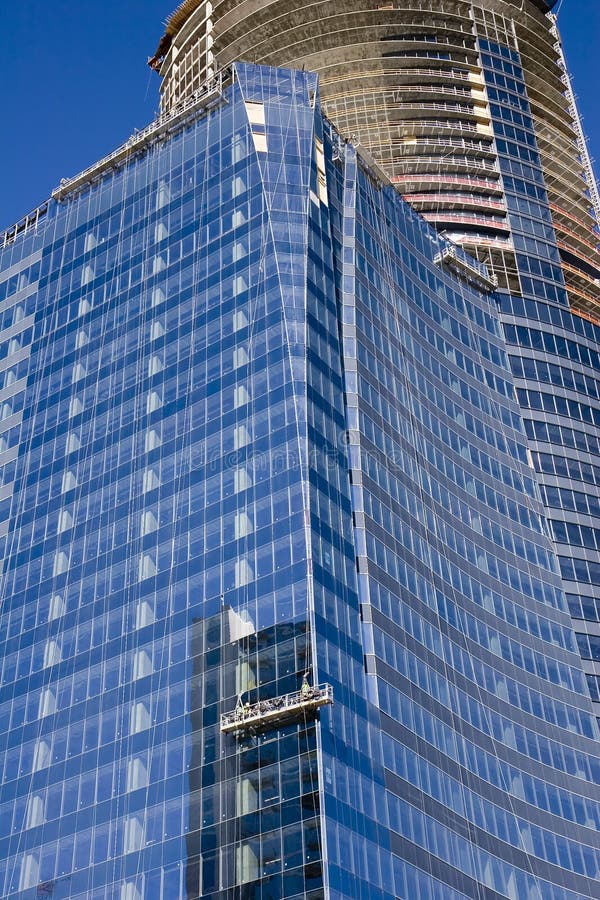 Dark Blue Glass Building New York City Stock Photo - Image of states ...