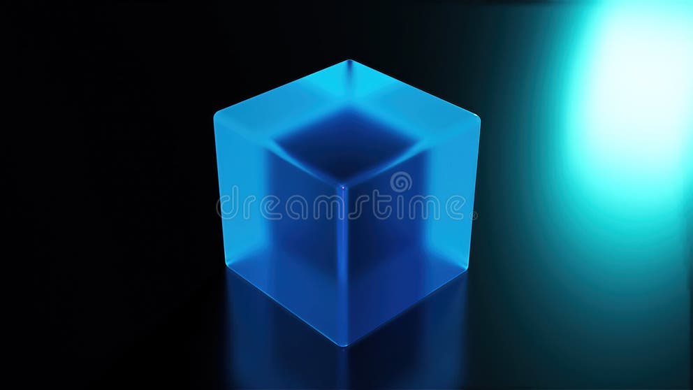 Blue glass cube stock illustration. Illustration of frost - 292232457