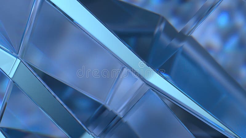 Blue Glass Cube Refraction and Reflection Design Element Shape Elegant ...