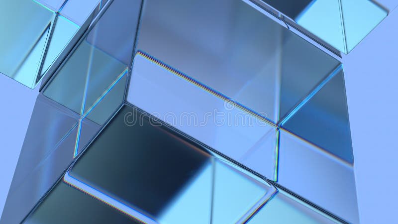 Blue Glass Cube Refraction and Reflection Scientific Design Element ...