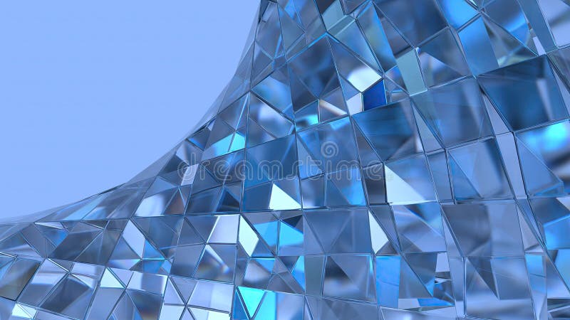 Blue Glass Cube Refraction and Reflection Scientific Design Element ...