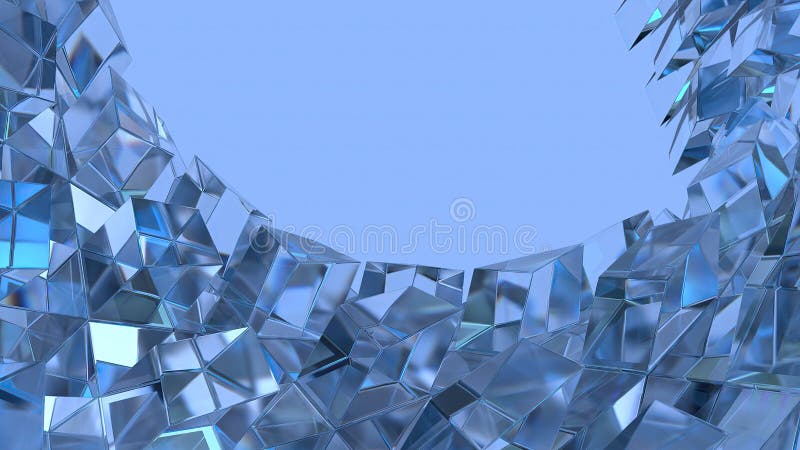 Blue Glass Cube Refraction and Reflection Structure Geometry Elegant ...