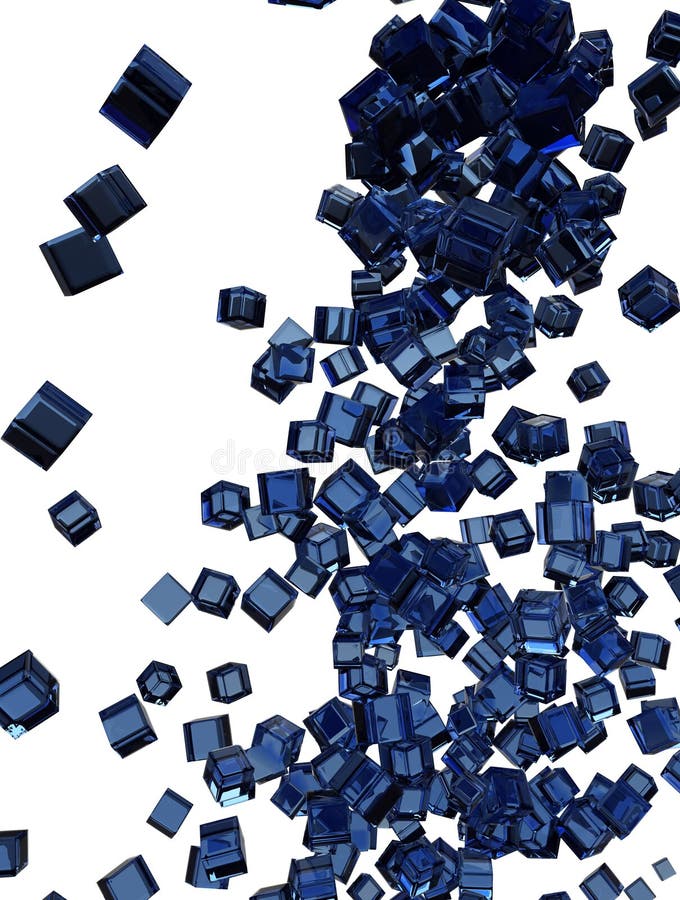 Blue Glass Cubes Falling stock illustration. Illustration of white ...