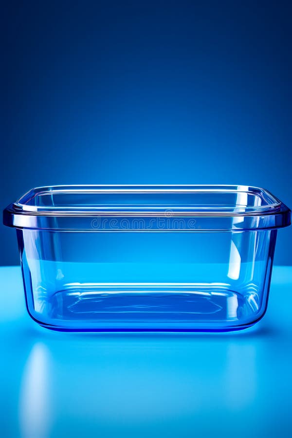 Blue Glass Dish with Lid on Blue Table. Generative AI Stock ...