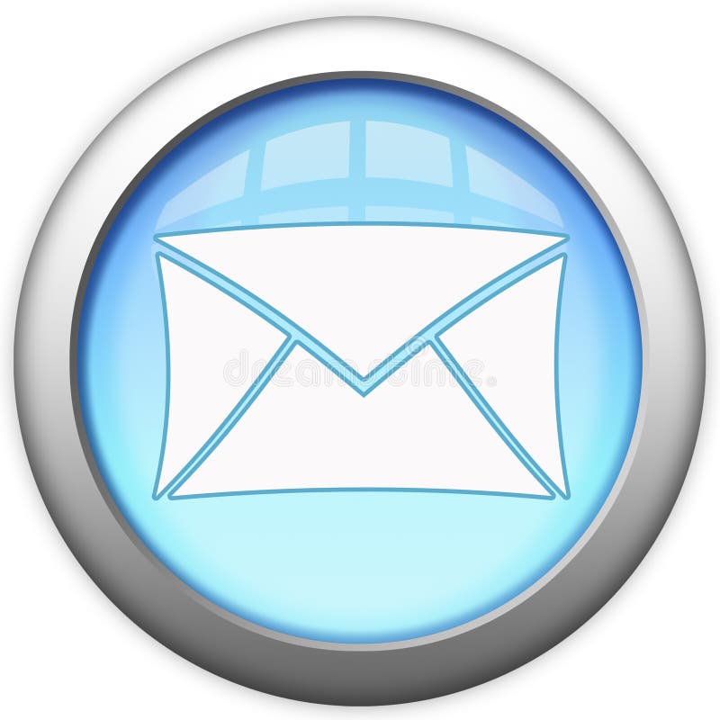 Blue email icon button stock illustration. Illustration of ...