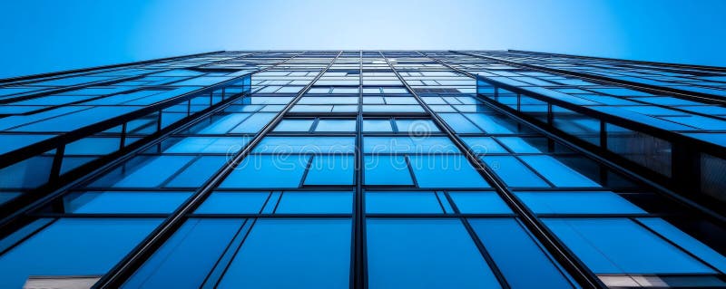 Blue Glass Facade Modern Architecture Design, Skyscraper Exterior ...