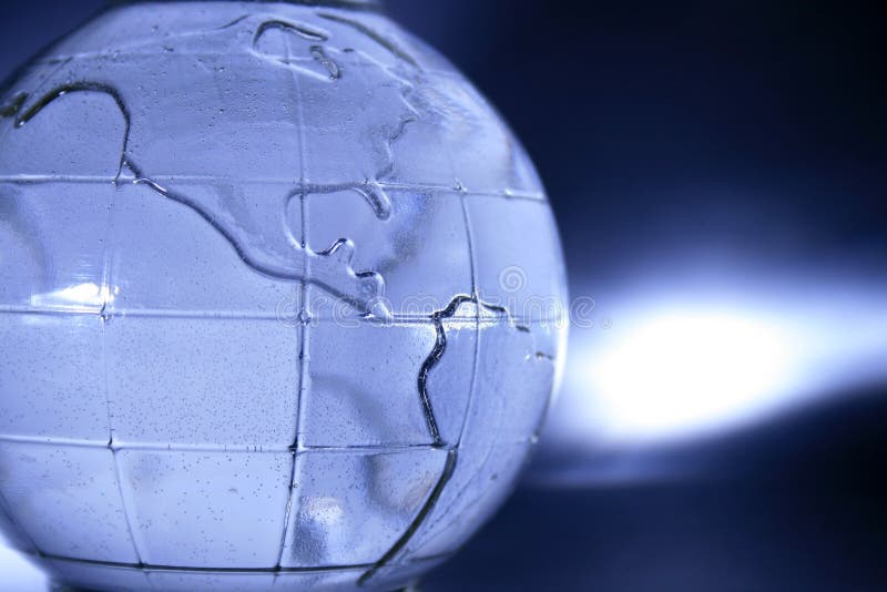 Planet Earth Made of Glass with a Some Water Inside. Stock Illustration ...