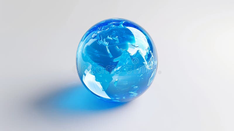 Blue Glass Globe on a White Background Stock Illustration ...
