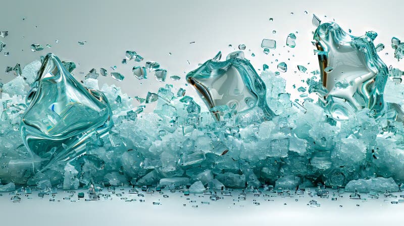 A Blue Glass with Ice and Water Stock Image - Image of blue, bottle ...