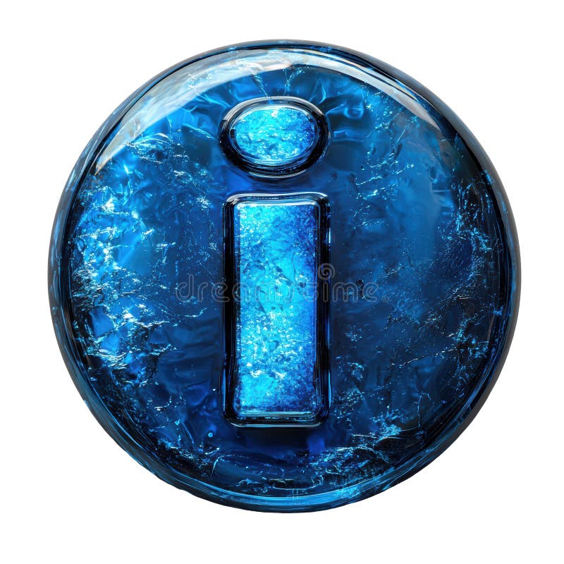 Blue Glass Information Icon. Symbol of Knowledge and Digital ...