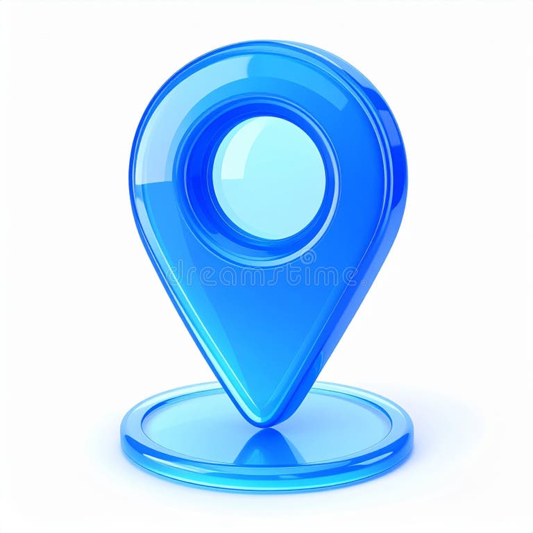Blue Glass Location Pointer Icon 3D Rendering Stock Illustration ...