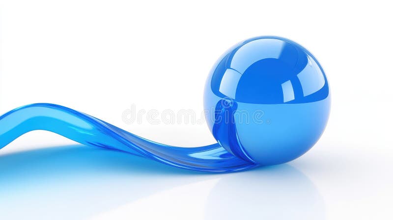 A Blue Glass Object with a Curved Wave Stock Illustration ...