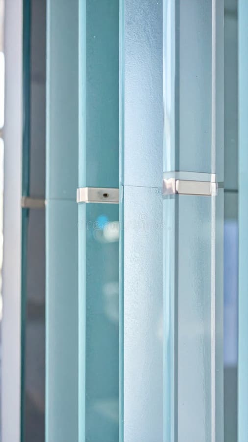 Blue Glass Panels Modern Building Interior Wall Stock Illustration ...