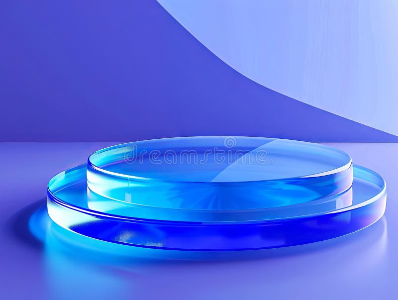 A Blue Glass Plate on a Purple Surface Stock Image - Image of generated ...