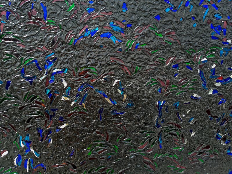 Blue Glass Scraps on a Black Background. Stock Image - Image of closeup ...