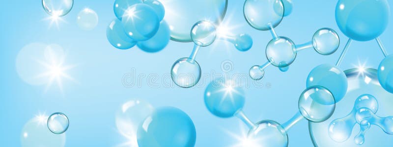 3D Molecule Oxygen Vector Background, Skin Care Cosmetic Bubble Banner ...