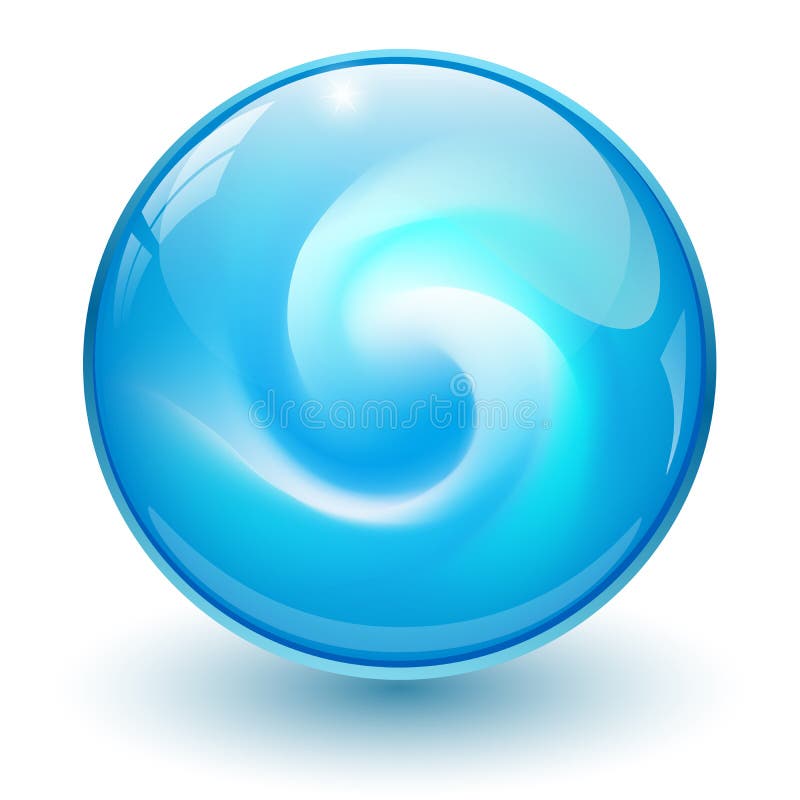 Blue glass sphere stock vector. Illustration of fresh - 140791823