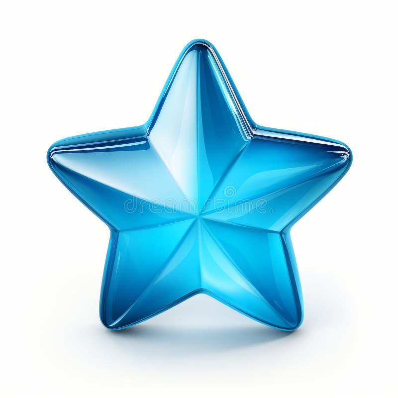 A Blue Glass Star on a White Background Stock Illustration ...