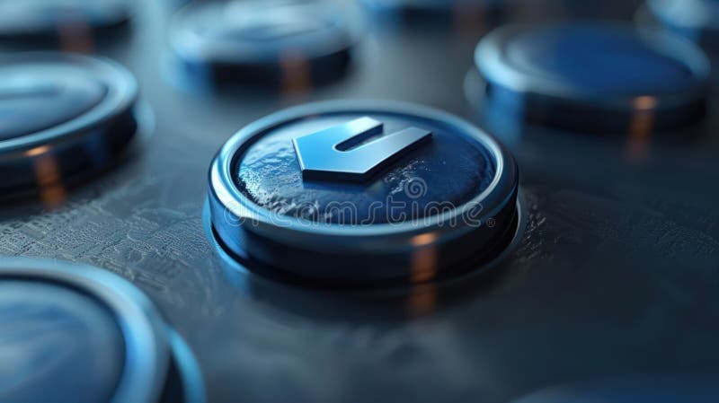 Blue Glass Validation Button Stock Illustration - Illustration of ...