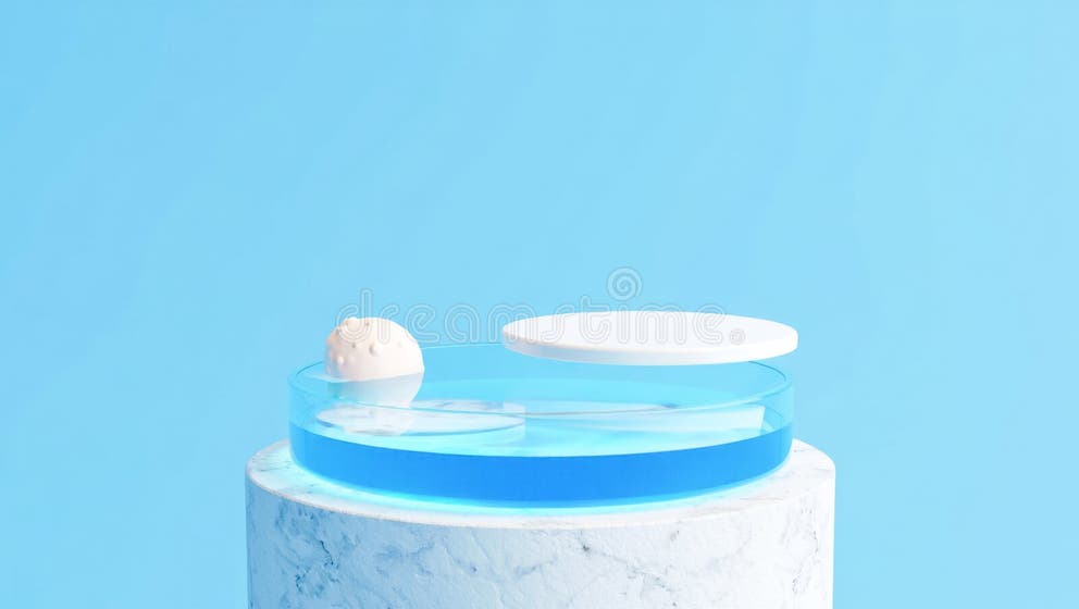 Blue Glass with a White Lid and a White Object in it Stock Photo ...