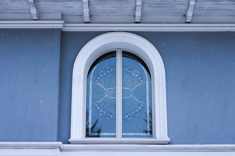 Blue Glass Window of a Blue Building Stock Image - Image of background ...
