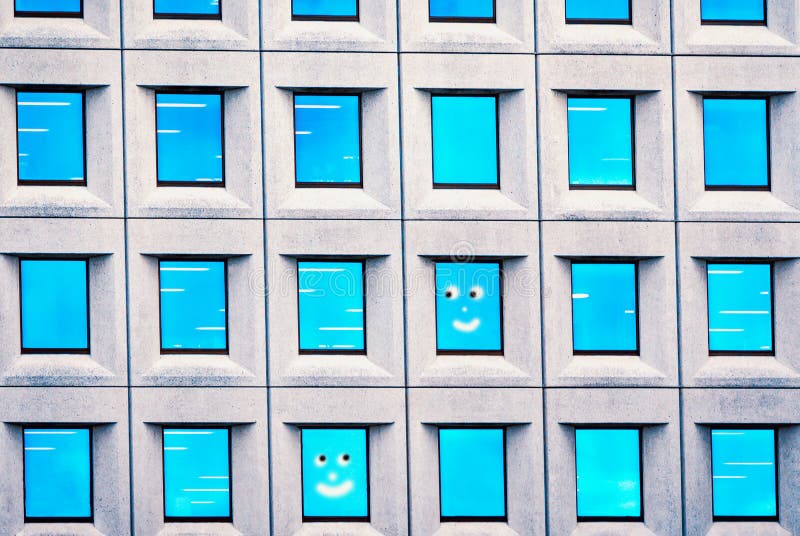 Funny Windows Lined with Small Stones in Mosaic, Darkness Behind Bars ...