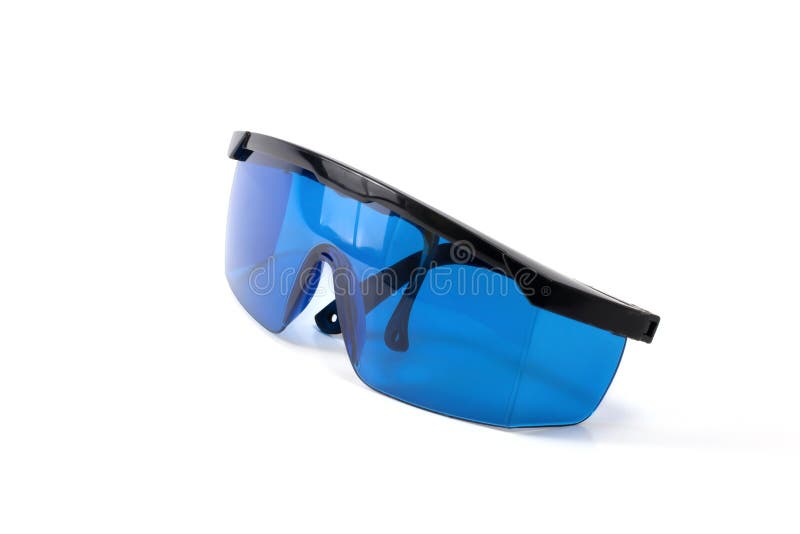 Blue Glasses Protection from Laser Radiation Stock Image - Image of ...