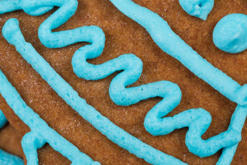 Blue Glaze Gingerbread Cookie Stock Image - Image of cookie, biscuit ...