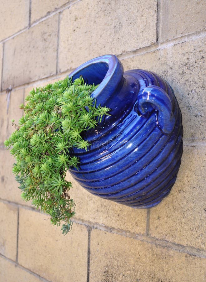 Blue Glazed Pot stock image. Image of wall, hanging, home - 15484711