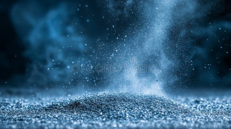 Blue Glitter Dust Exploding Upwards in Air Stock Illustration ...