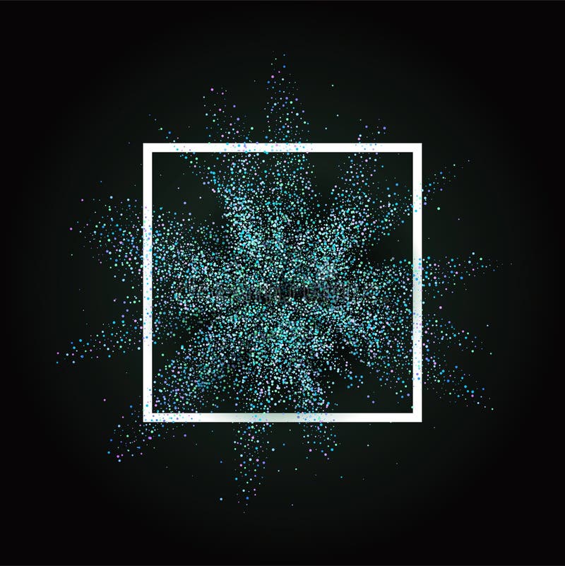 Blue Glitter Explosion on Black Background. Stock Vector - Illustration ...