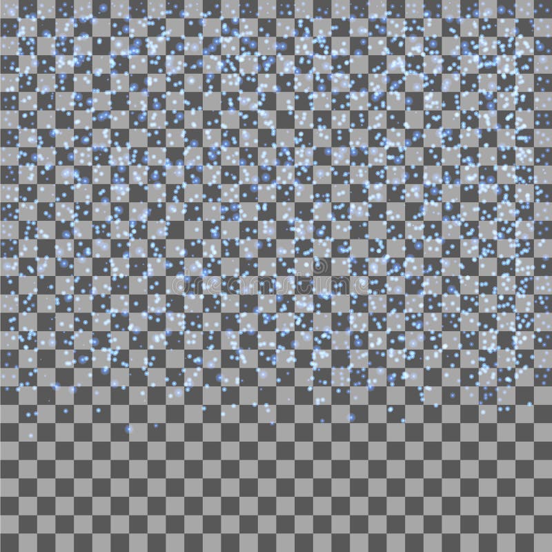 Blue Glitter Falling Particles on Transparent Background. Snow Flakes ...