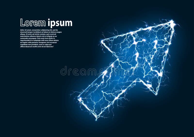 Blue Glitter Image of a Cursor Formed by Lightnings Stock Vector ...