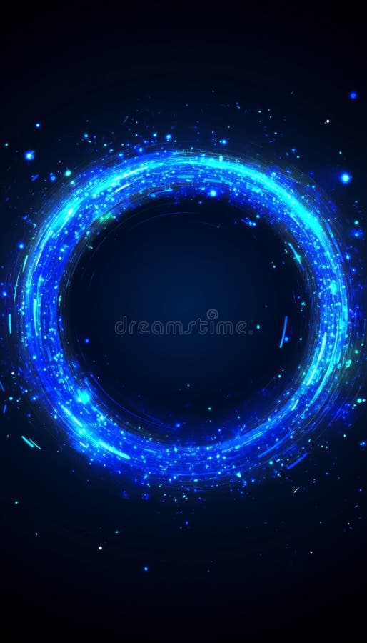 Blue Glitter Light Circle with Sparkling Shine, Particles, Cosmic ...